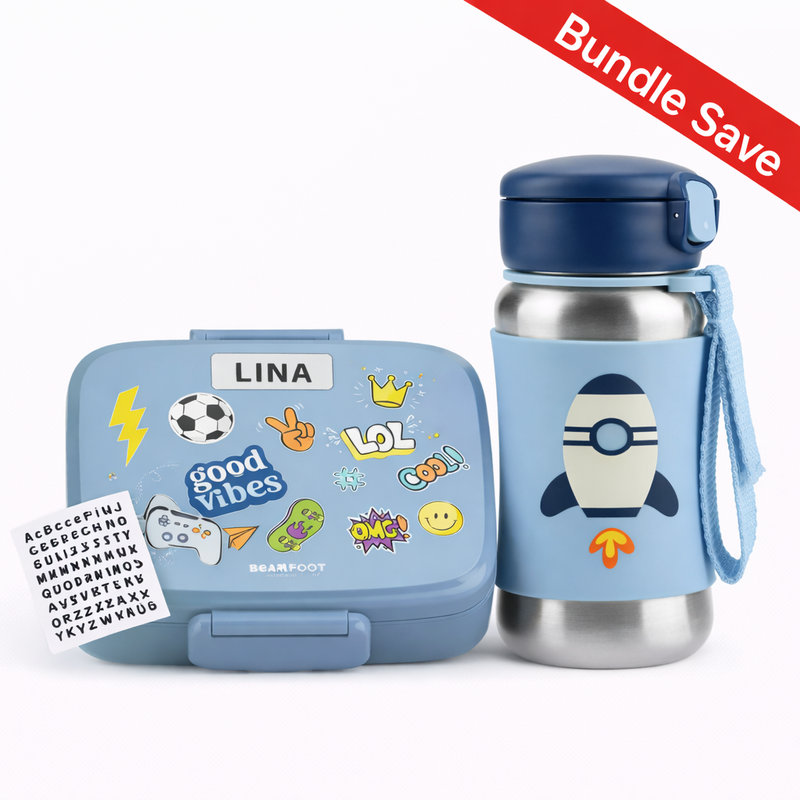 Kids Lunch Feeding Bundle 3 Years+ | Lunch Box with DIY Stickers ...